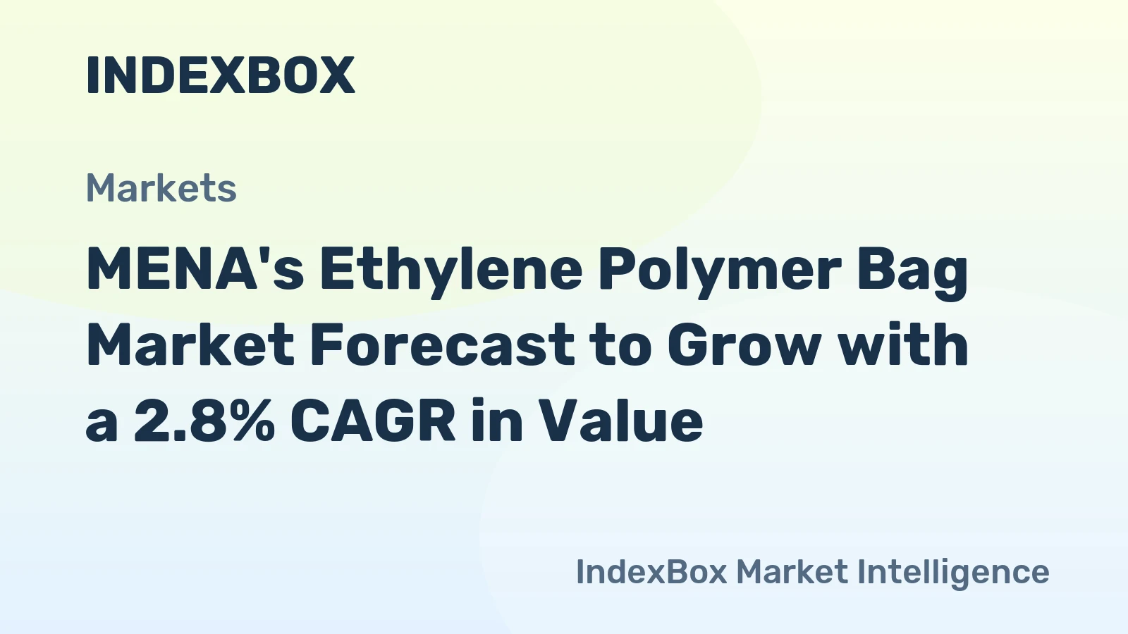 MENA's Ethylene Polymer Bag Market Forecast to Grow with a 2.8% CAGR in Value
