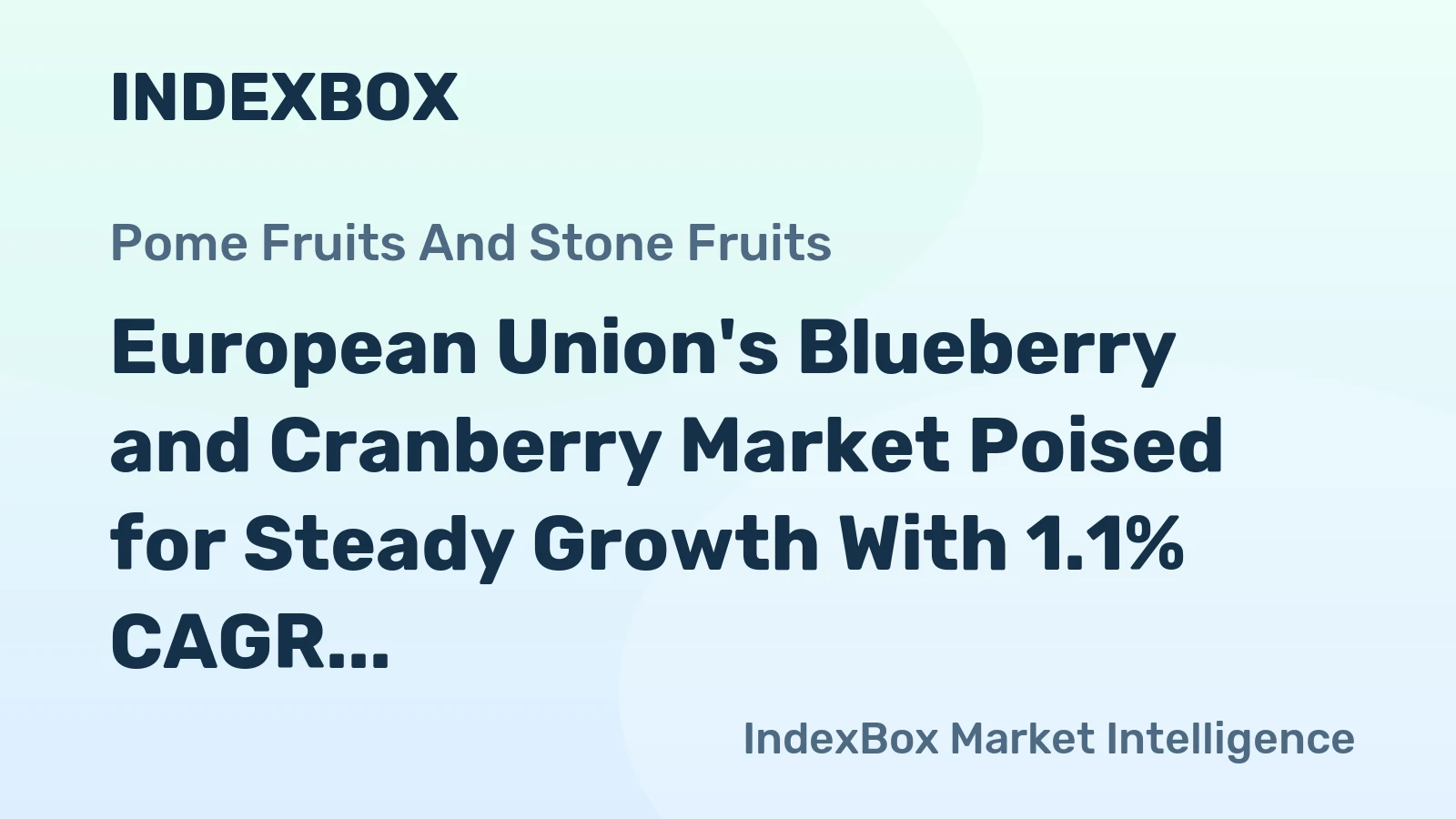 European Union's Blueberry and Cranberry Market Poised for Steady Growth With 1.1% CAGR Through 2035
