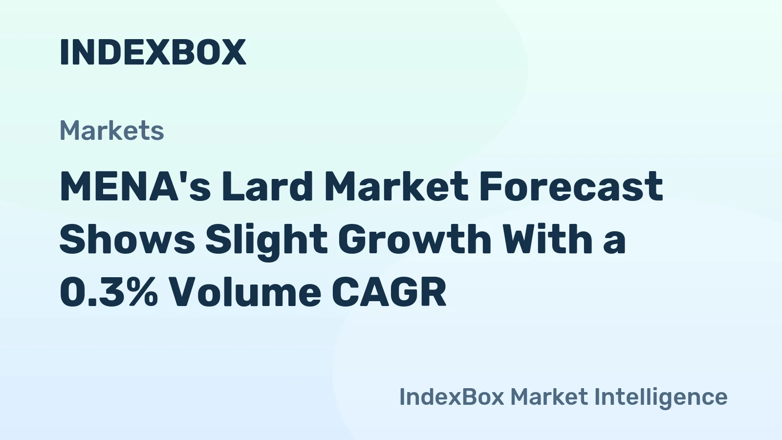 MENA's Lard Market Forecast Shows Slight Growth With a 0.3% Volume CAGR
