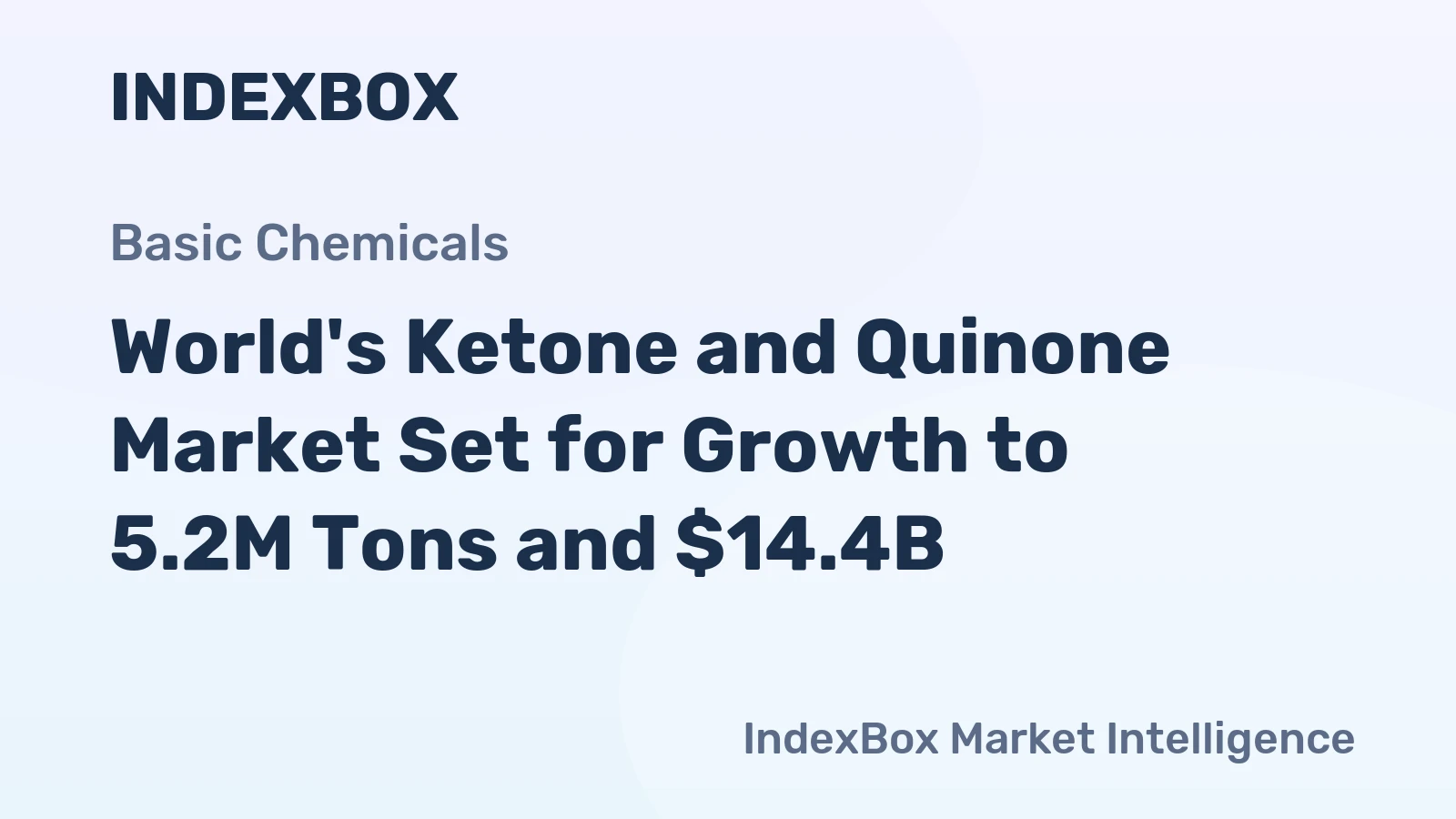 World's Ketone and Quinone Market Set for Growth to 5.2M Tons and $14.4B
