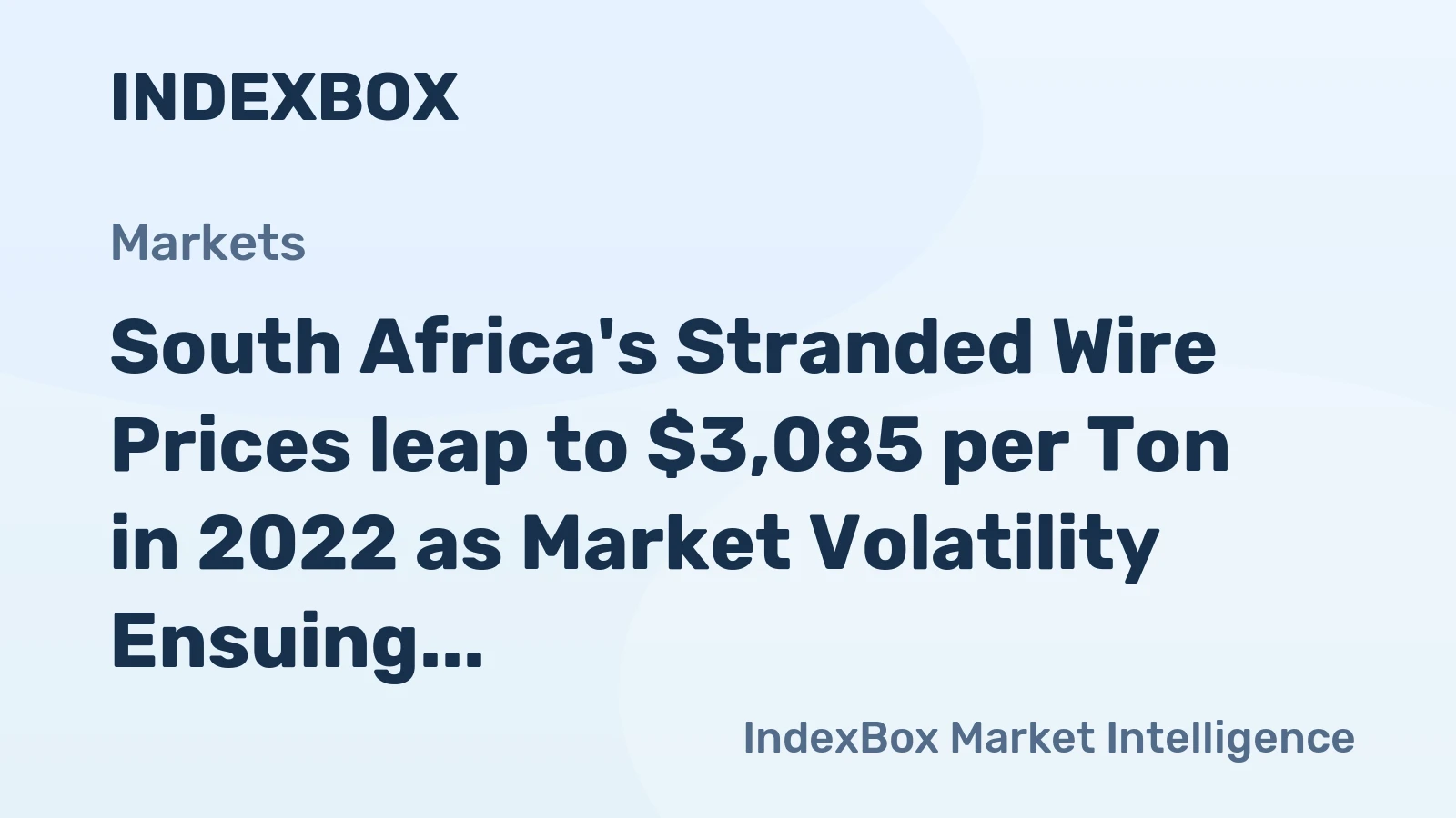 South Africa's Stranded Wire Prices leap to $3,085 per Ton in 2022 as Market Volatility Ensuing