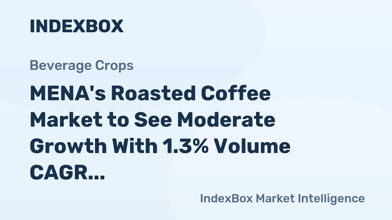 MENA's Roasted Coffee Market to See Moderate Growth With 1.3% Volume CAGR Through 2035