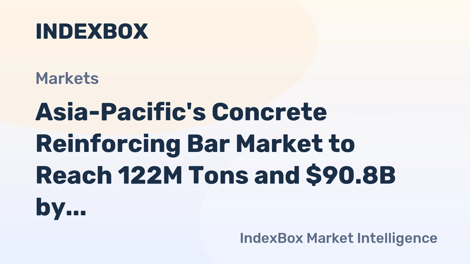 Asia-Pacific's Concrete Reinforcing Bar Market to Reach 122M Tons and $90.8B by 2035