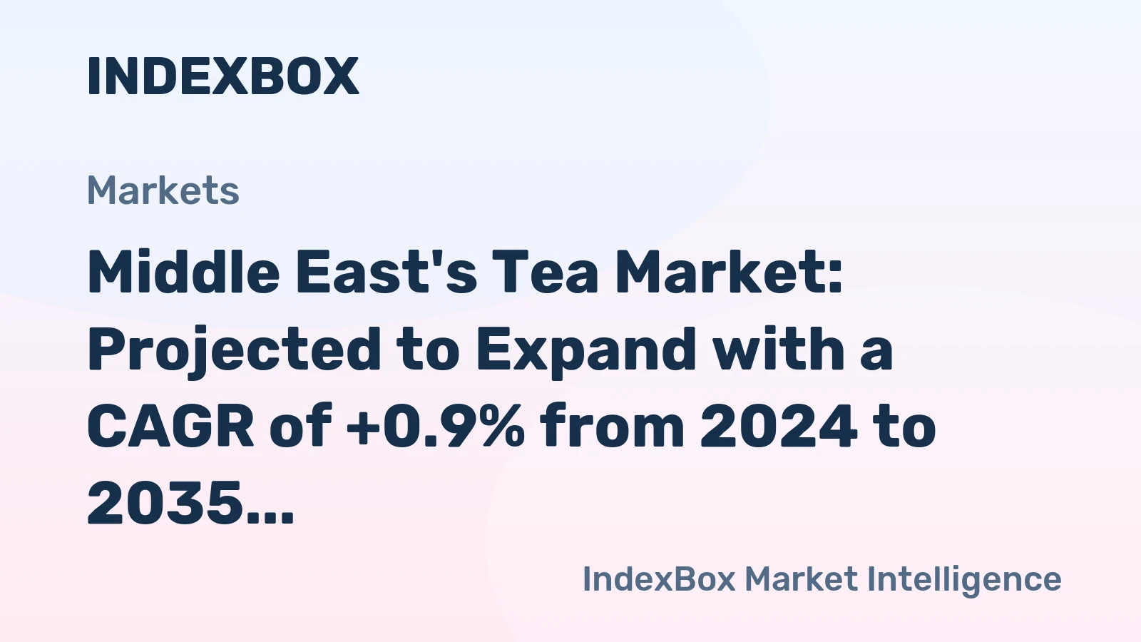Middle East's Tea Market: Projected to Expand with a CAGR of +0.9% from 2024 to 2035