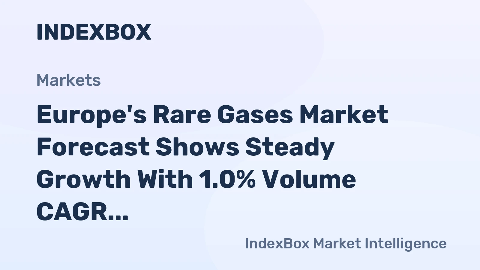 Europe's Rare Gases Market Forecast Shows Steady Growth With 1.0% Volume CAGR Through 2035
