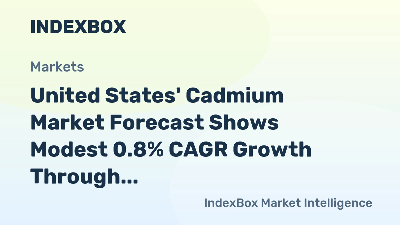 United States' Cadmium Market Forecast Shows Modest 0.8% CAGR Growth Through 2035