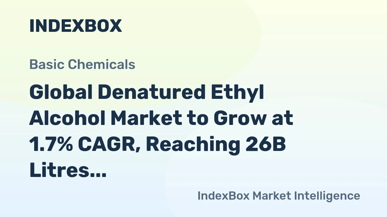 Global Denatured Ethyl Alcohol Market to Grow at 1.7% CAGR, Reaching 26B Litres by 2035