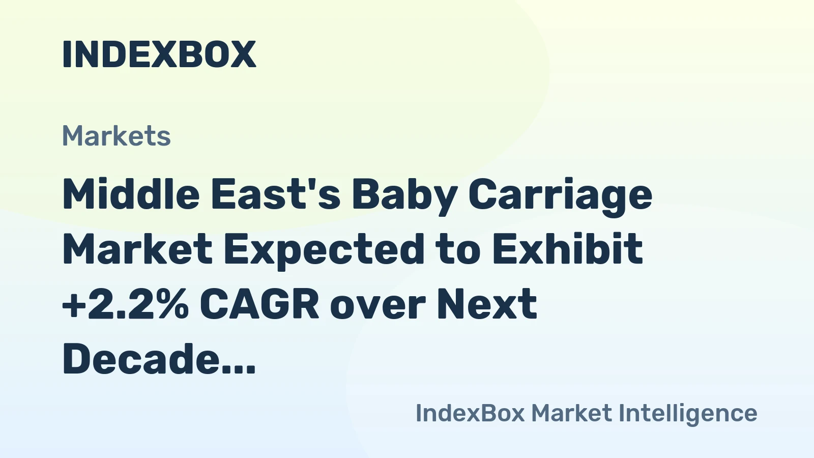 Middle East's Baby Carriage Market Expected to Exhibit +2.2% CAGR over Next Decade