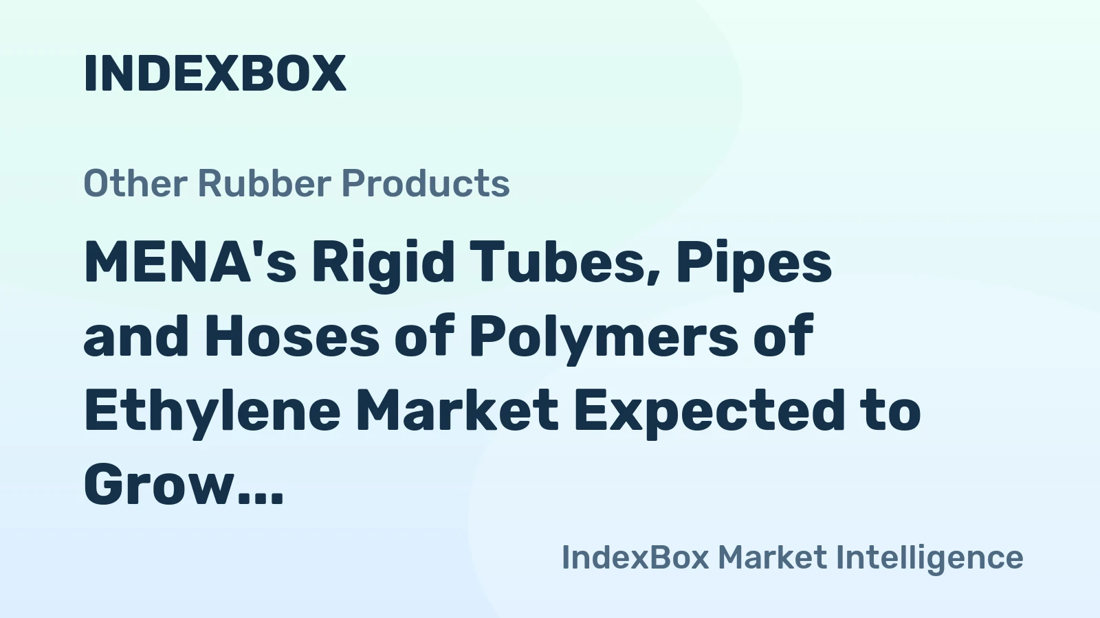 MENA's Rigid Tubes, Pipes and Hoses of Polymers of Ethylene Market Expected to Grow at a CAGR of +2.0% from 2024 to 2035