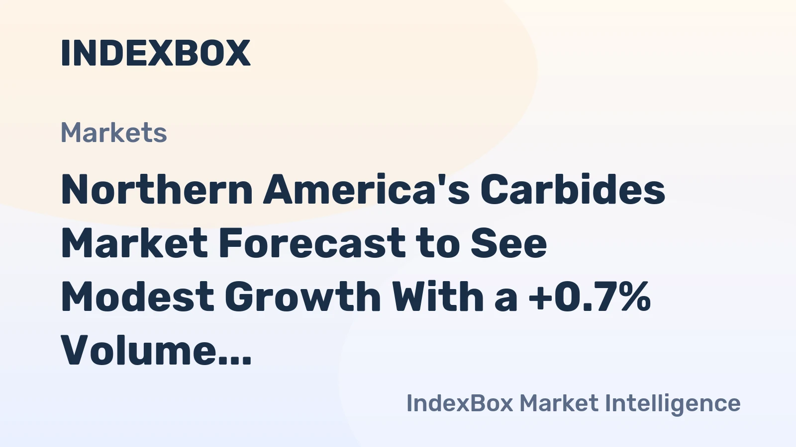 Northern America's Carbides Market Forecast to See Modest Growth With a +0.7% Volume CAGR