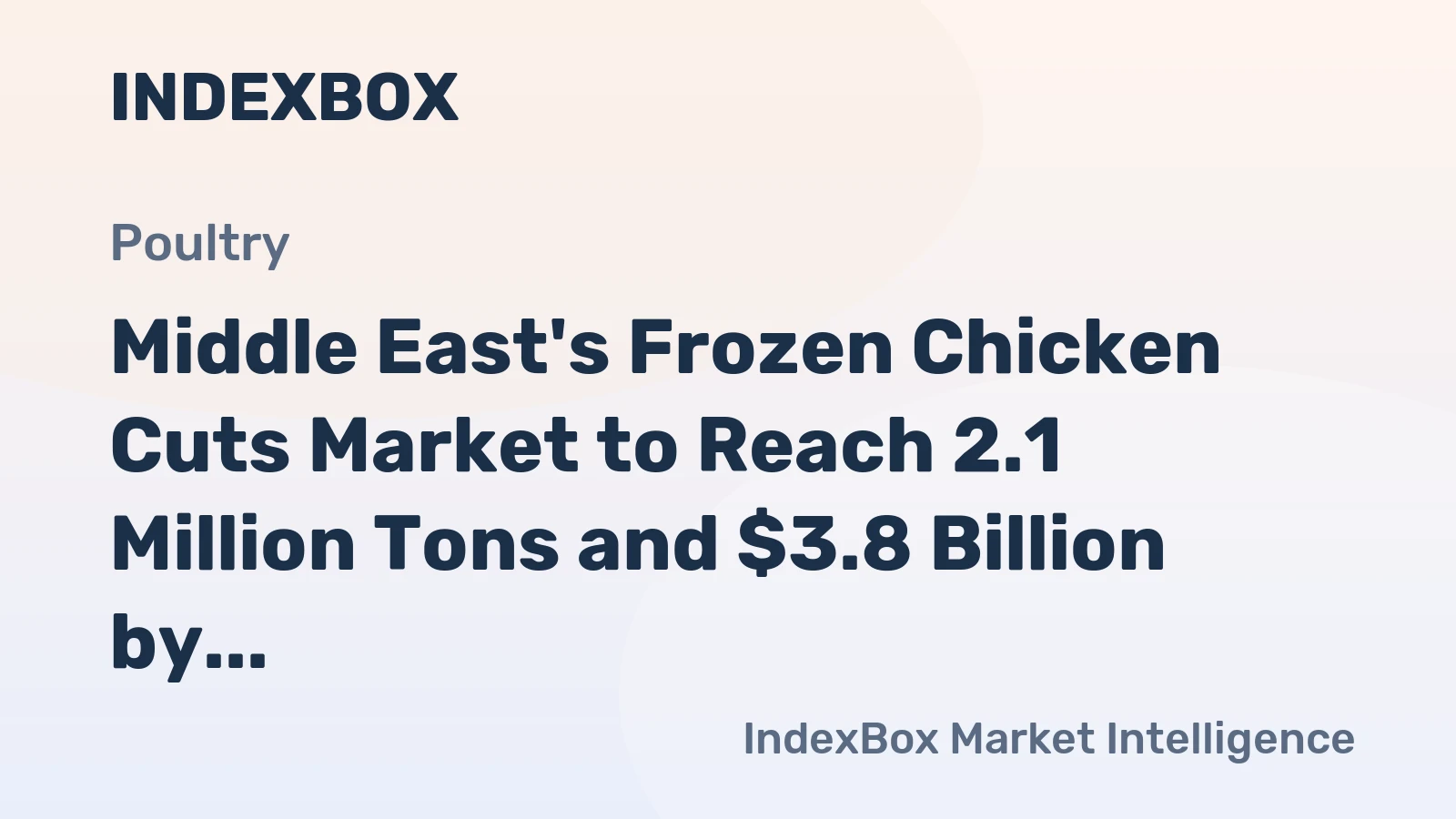 Middle East's Frozen Chicken Cuts Market to Reach 2.1 Million Tons and $3.8 Billion by 2035