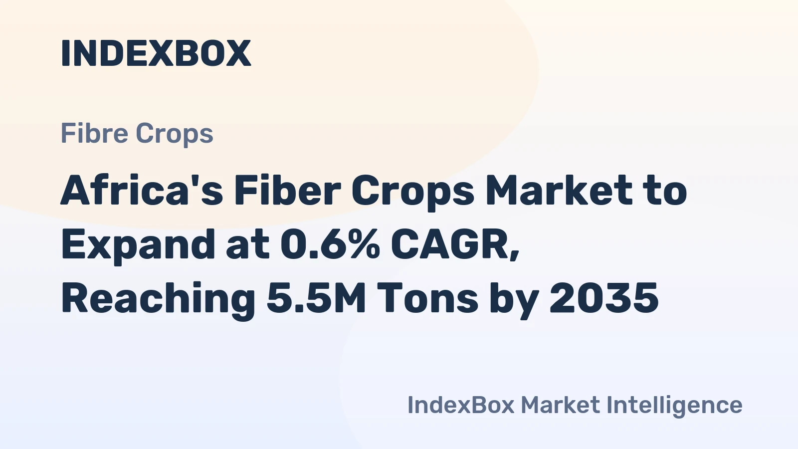 Africa's Fiber Crops Market to Expand at 0.6% CAGR, Reaching 5.5M Tons by 2035