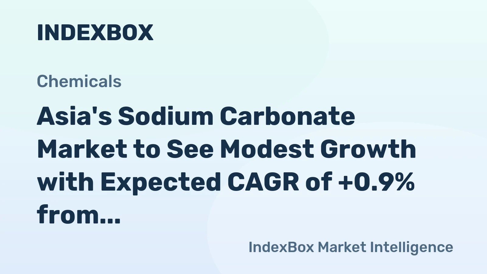 Asia's Sodium Carbonate Market to See Modest Growth with Expected CAGR of +0.9% from 2024 to 2035