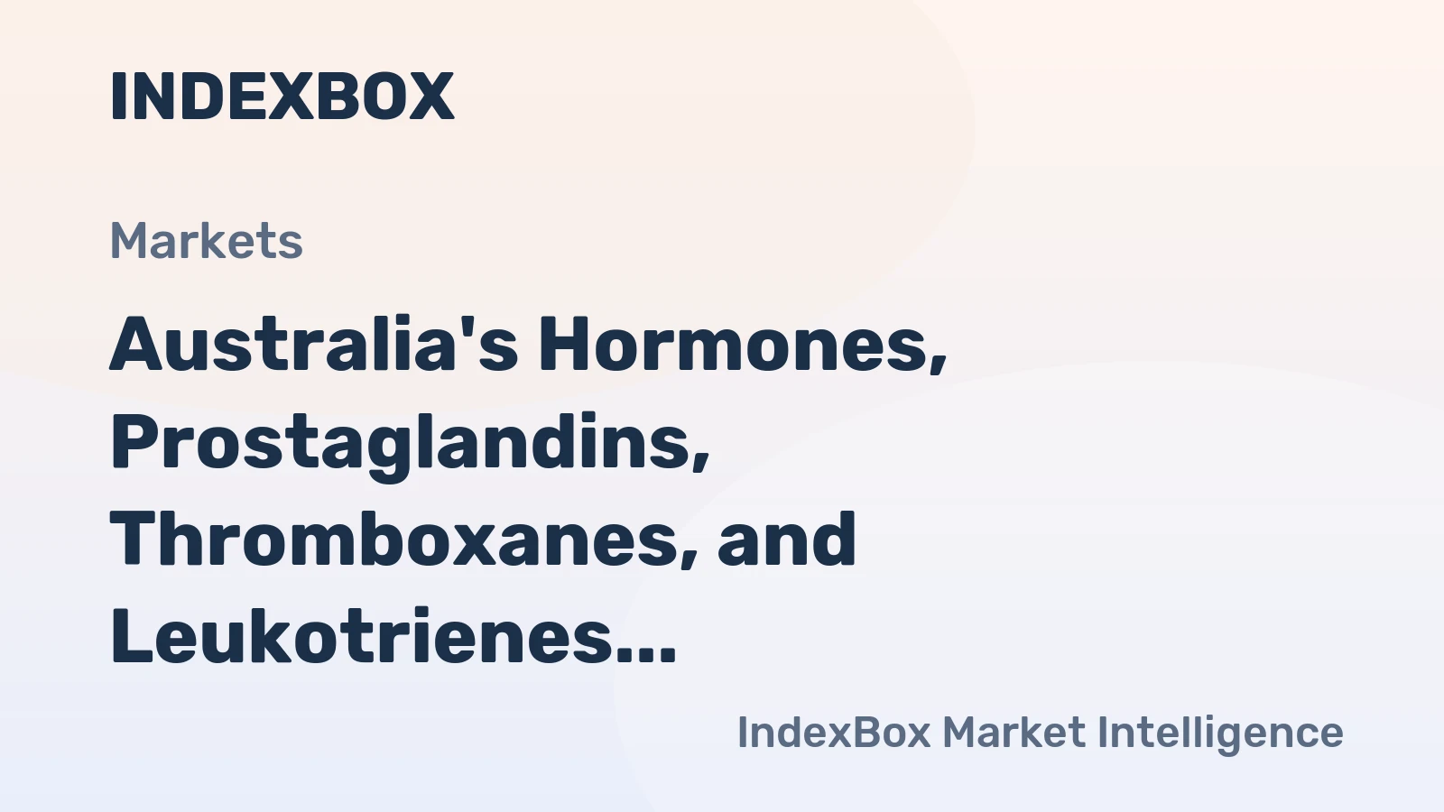 Australia's Hormones, Prostaglandins, Thromboxanes, and Leukotrienes Market to Grow at +3.8% CAGR, Reaching 191 Tons by 2035