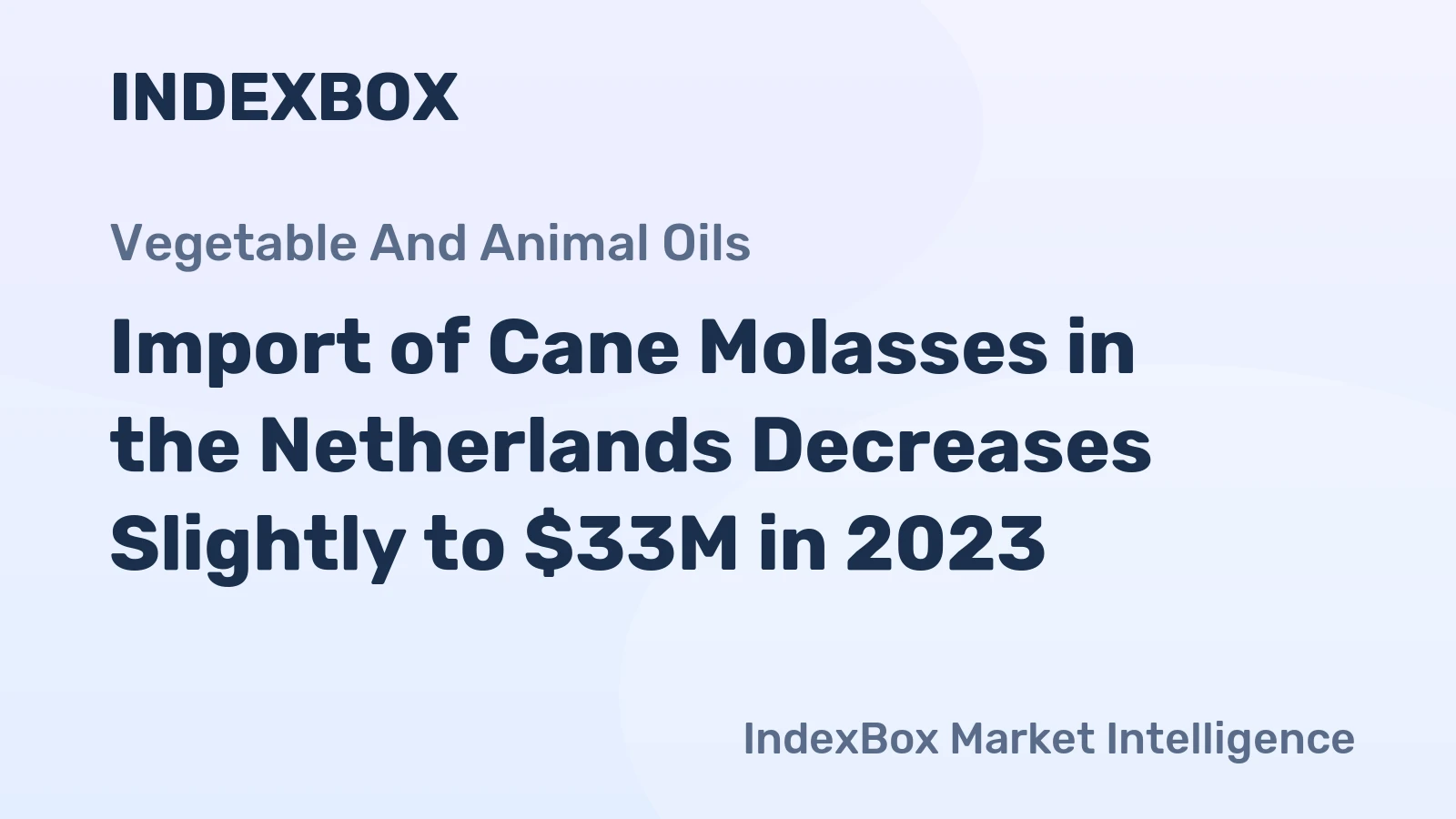 Import of Cane Molasses in the Netherlands Decreases Slightly to $33M in 2023