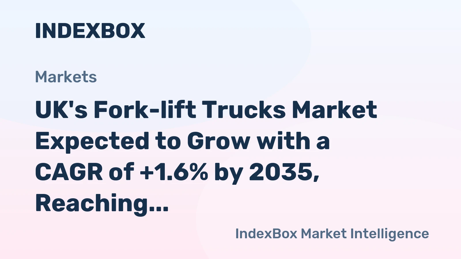 UK's Fork-lift Trucks Market Expected to Grow with a CAGR of +1.6% by 2035, Reaching $1.4B in Value