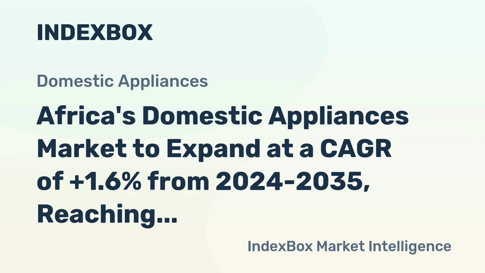 Africa's Domestic Appliances Market to Expand at a CAGR of +1.6% from 2024-2035, Reaching 366M Units