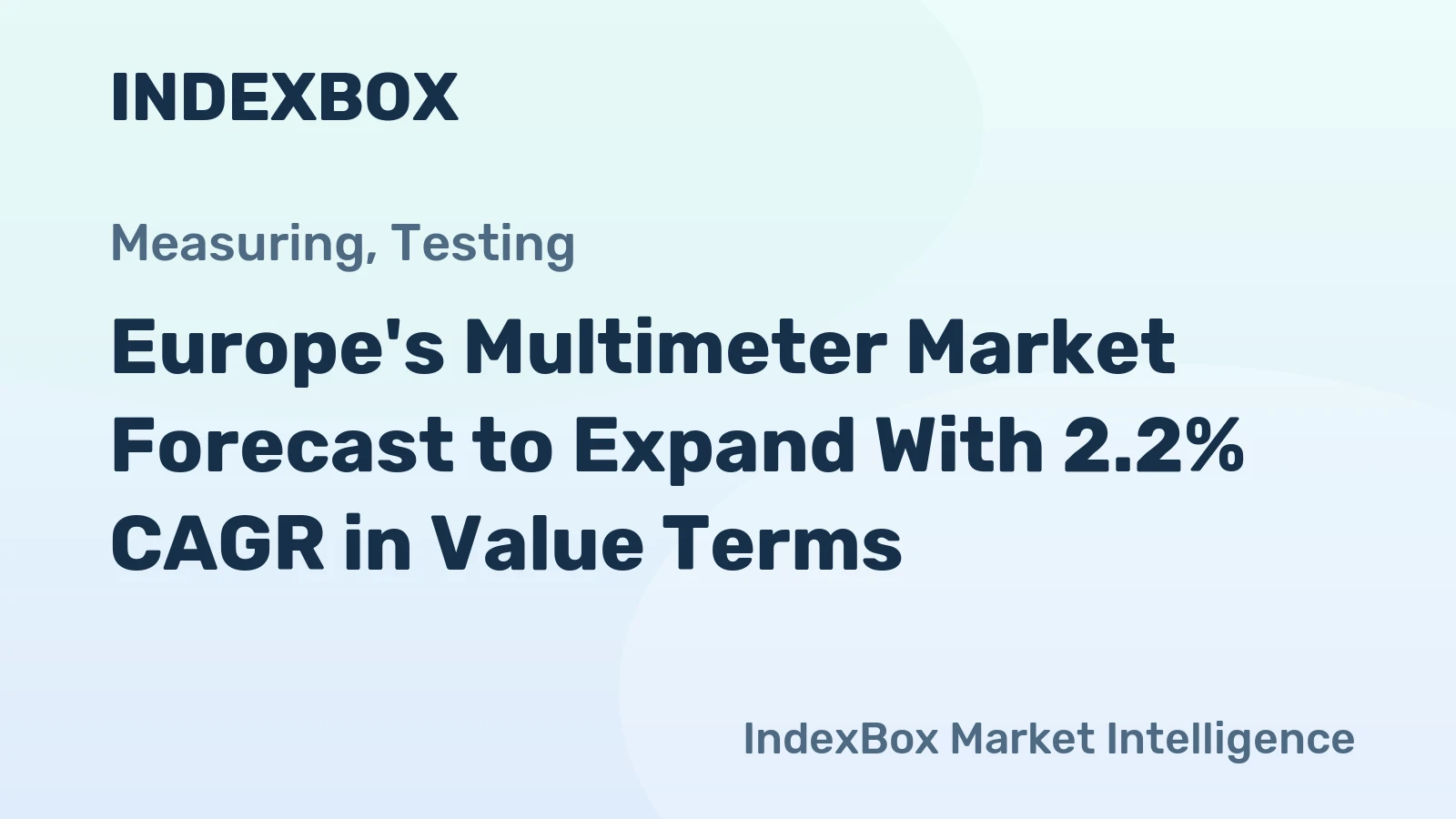 Europe's Multimeter Market Forecast to Expand With 2.2% CAGR in Value Terms