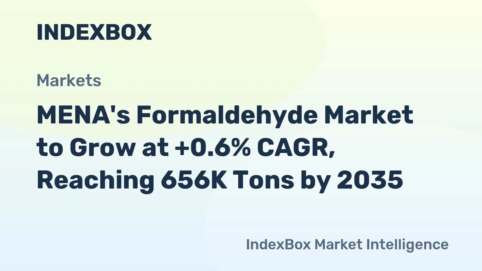 MENA's Formaldehyde Market to Grow at +0.6% CAGR, Reaching 656K Tons by 2035