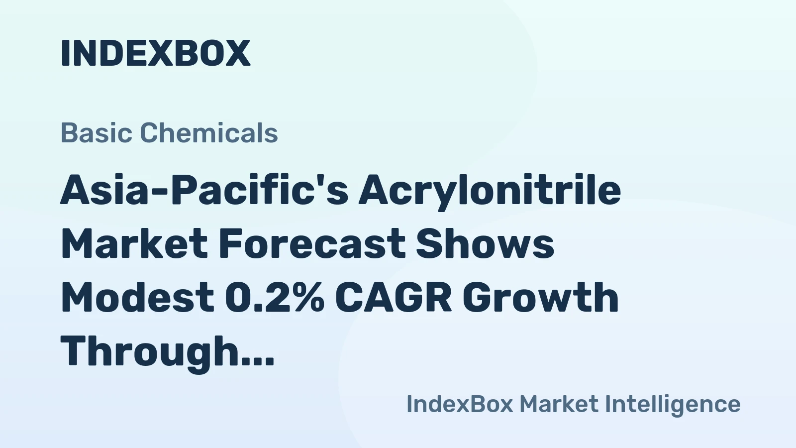 Asia-Pacific's Acrylonitrile Market Forecast Shows Modest 0.2% CAGR Growth Through 2035