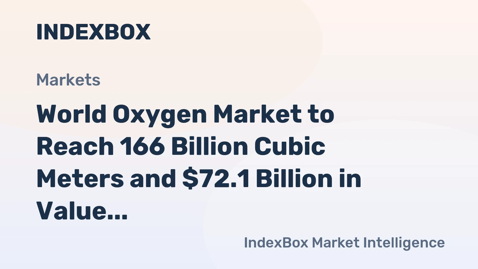 World Oxygen Market to Reach 166 Billion Cubic Meters and $72.1 Billion in Value by 2035