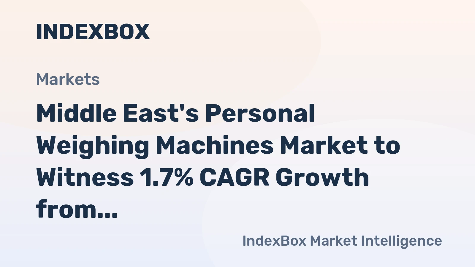 Middle East's Personal Weighing Machines Market to Witness 1.7% CAGR Growth from 2024 to 2035