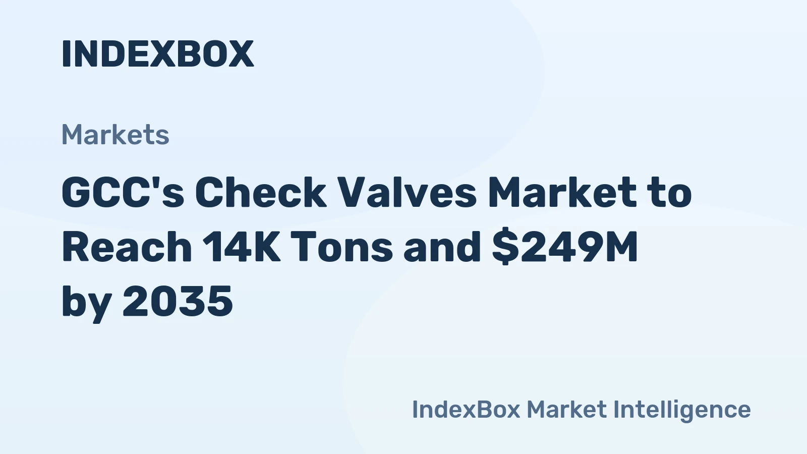 GCC's Check Valves Market to Reach 14K Tons and $249M by 2035