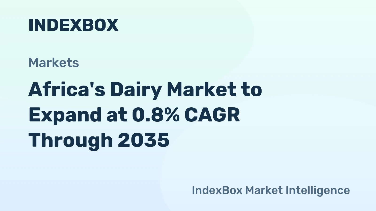 Africa's Dairy Market to Expand at 0.8% CAGR Through 2035