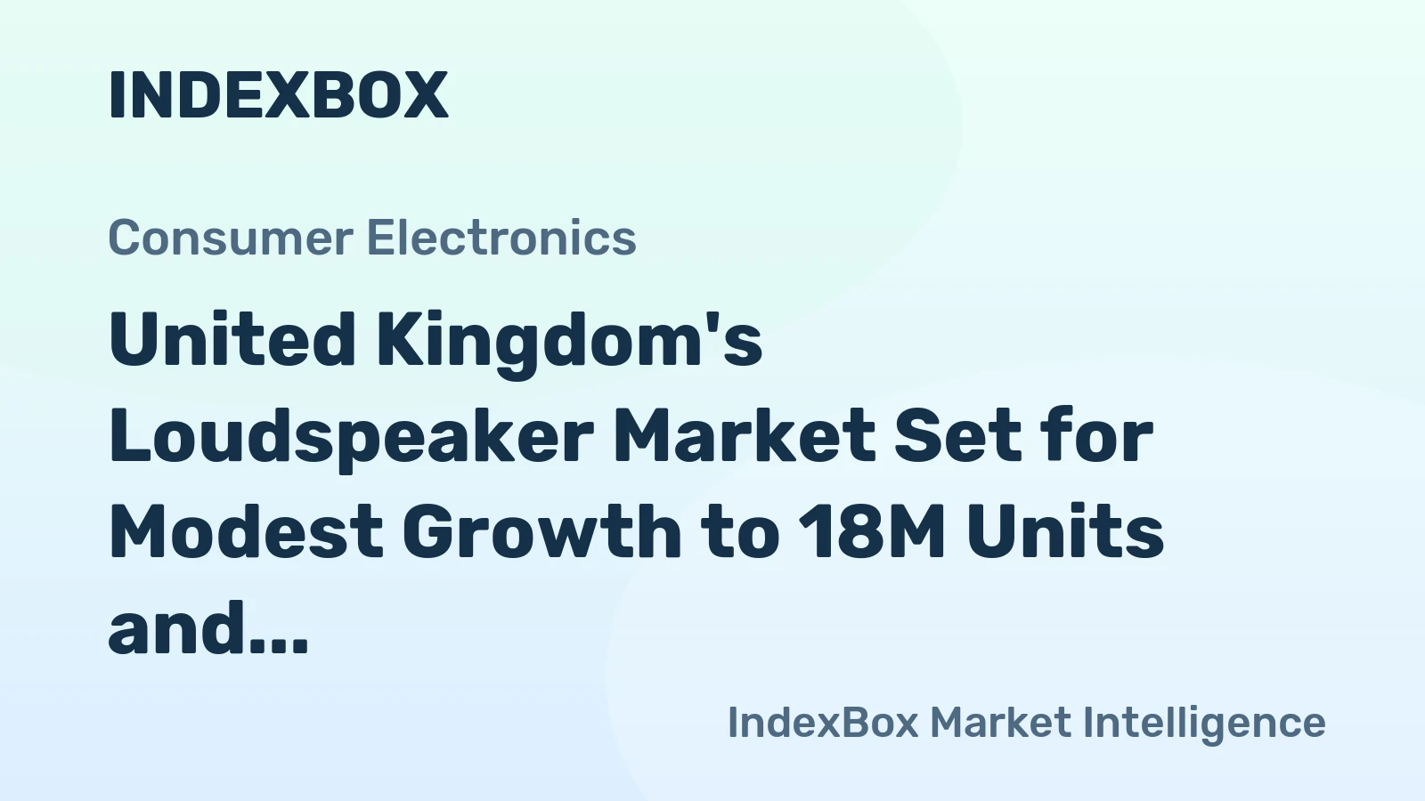 United Kingdom's Loudspeaker Market Set for Modest Growth to 18M Units and $339M Value
