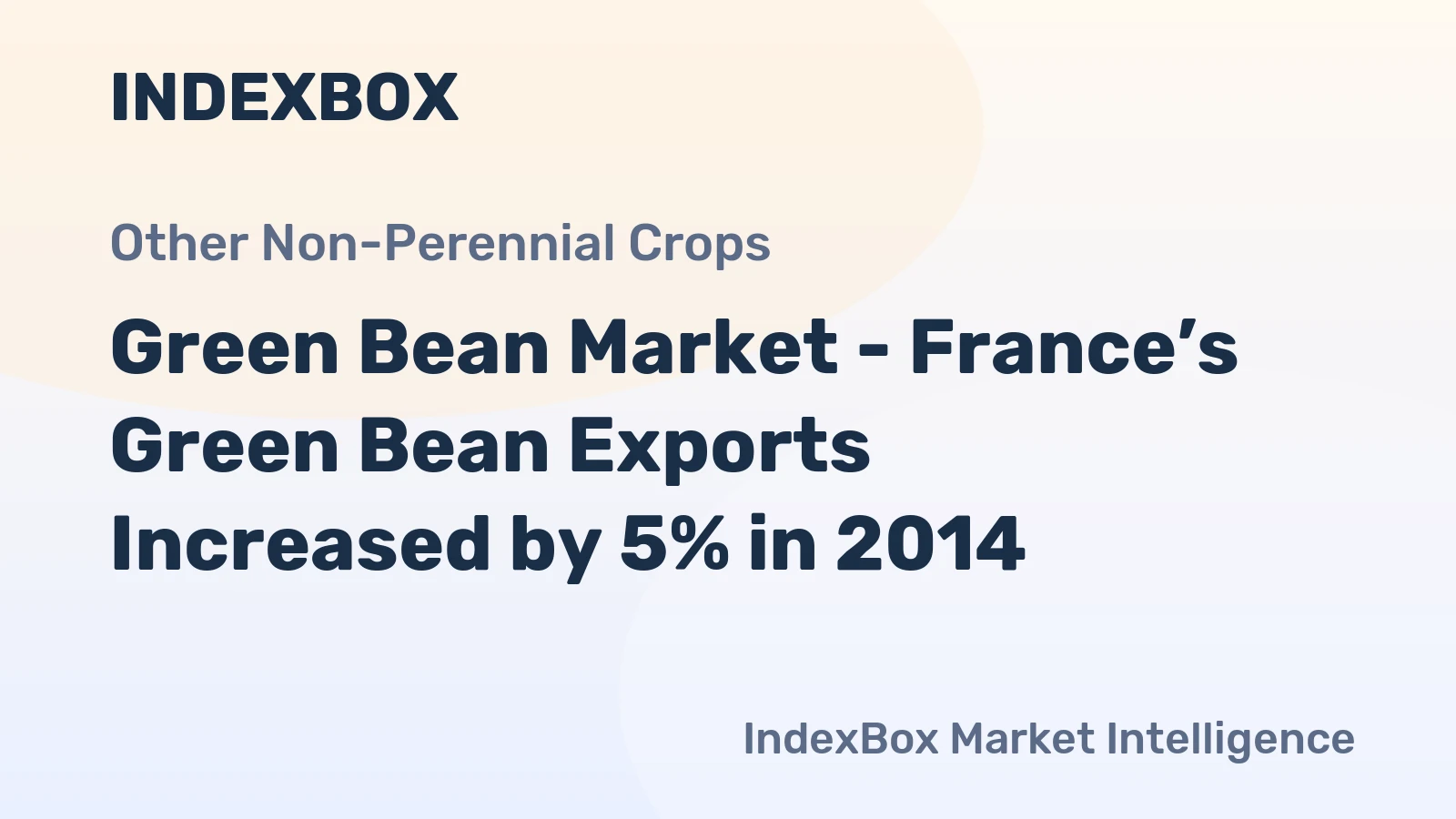 Green Bean Market - France’s Green Bean Exports Increased by 5% in 2014