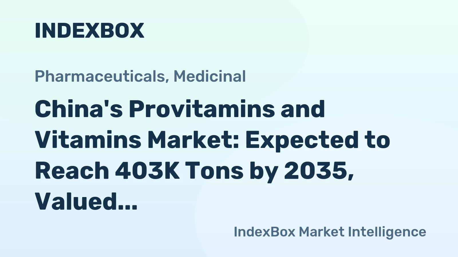 China's Provitamins and Vitamins Market: Expected to Reach 403K Tons by 2035, Valued at $4.3B