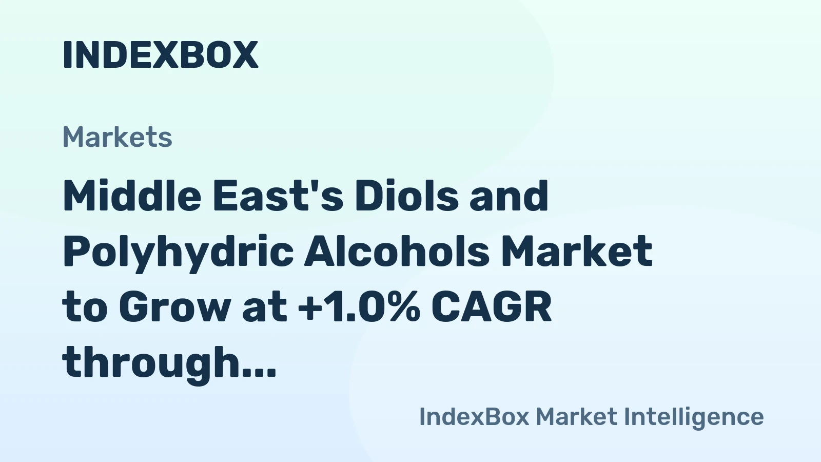 Middle East's Diols and Polyhydric Alcohols Market to Grow at +1.0% CAGR through 2035