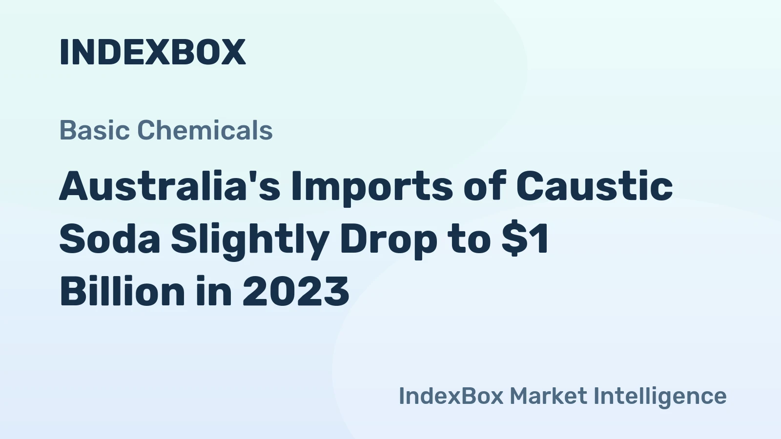 Australia's Imports of Caustic Soda Slightly Drop to $1 Billion in 2023