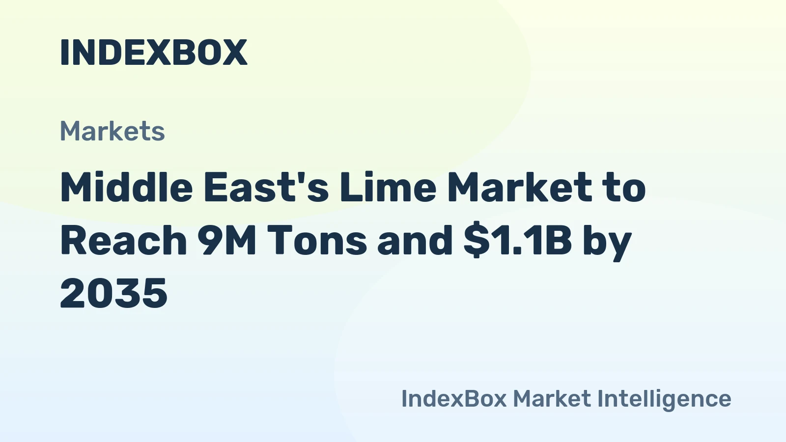 Middle East's Lime Market to Reach 9M Tons and $1.1B by 2035