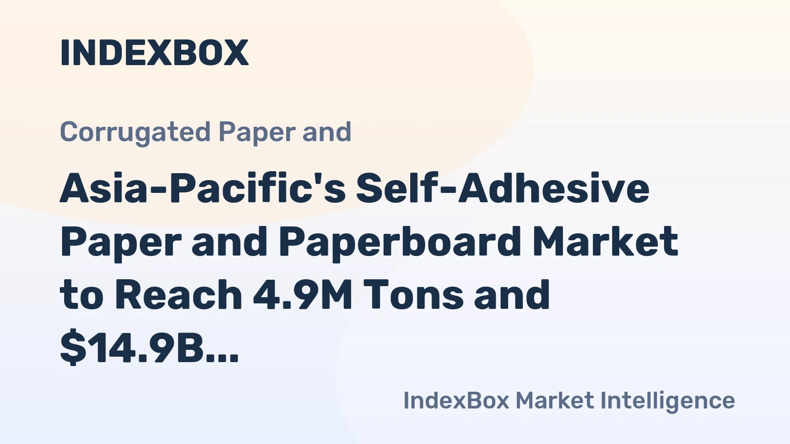 Asia-Pacific's Self-Adhesive Paper and Paperboard Market to Reach 4.9M Tons and $14.9B by 2035