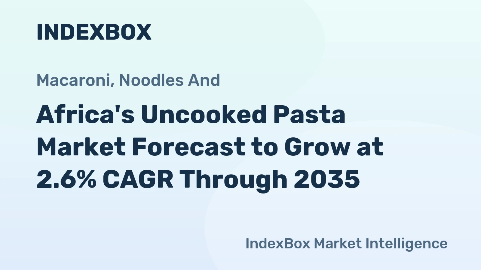 Africa's Uncooked Pasta Market Forecast to Grow at 2.6% CAGR Through 2035
