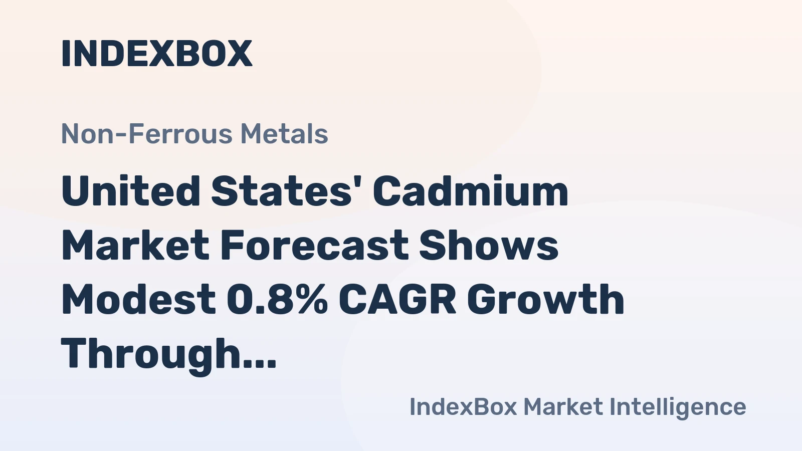United States' Cadmium Market Forecast Shows Modest 0.8% CAGR Growth Through 2035