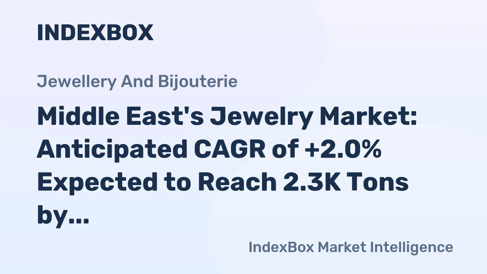Middle East's Jewelry Market: Anticipated CAGR of +2.0% Expected to Reach 2.3K Tons by 2035