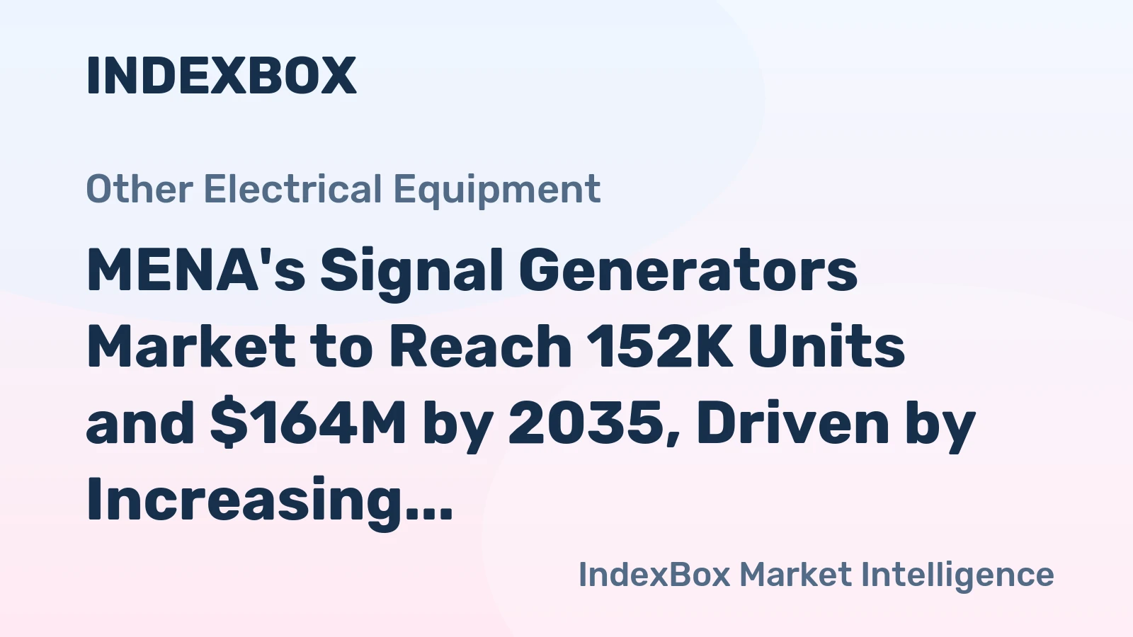 MENA's Signal Generators Market to Reach 152K Units and $164M by 2035, Driven by Increasing Demand