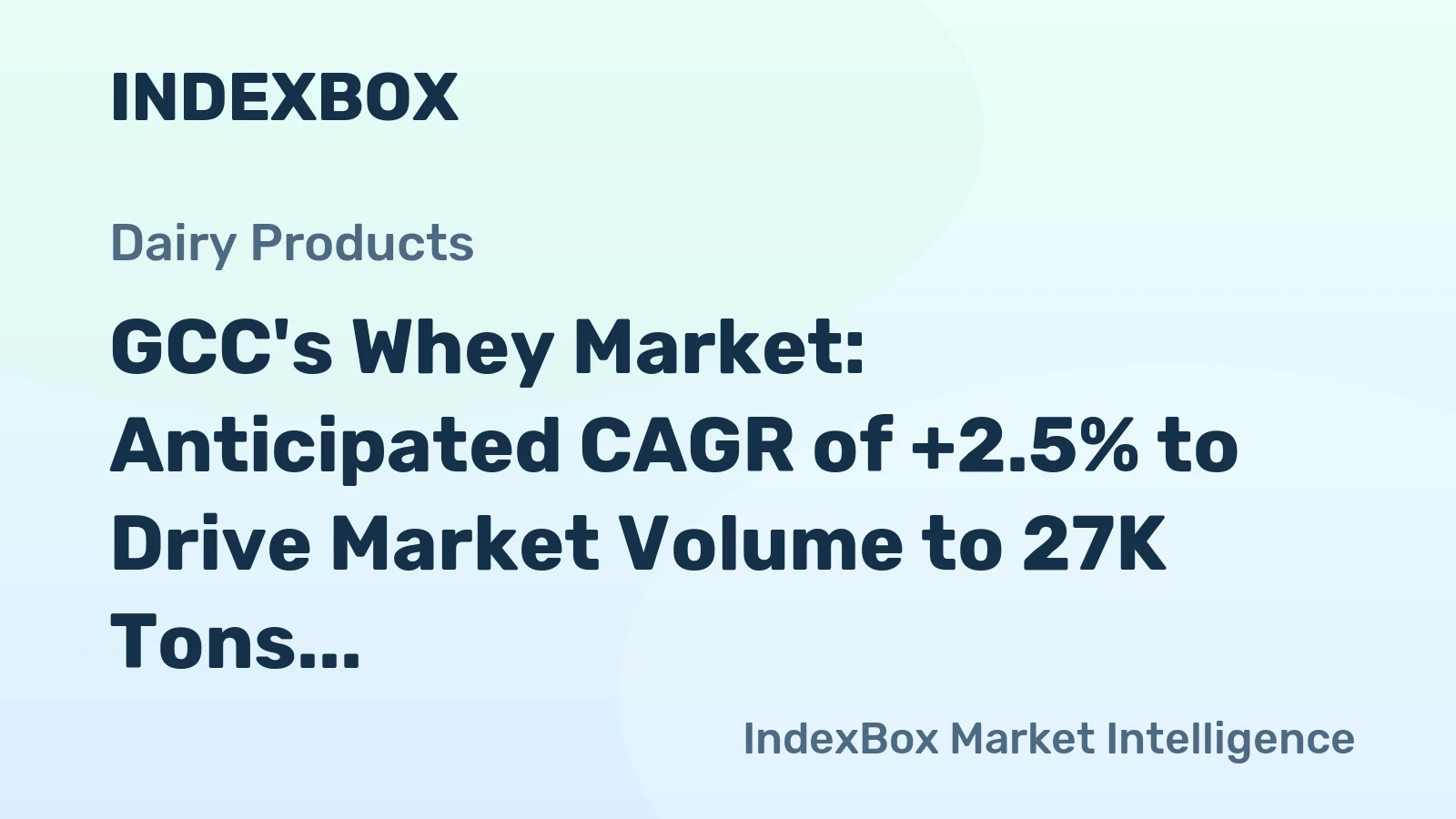 GCC's Whey Market: Anticipated CAGR of +2.5% to Drive Market Volume to 27K Tons by 2035, Reaching $51M in Value