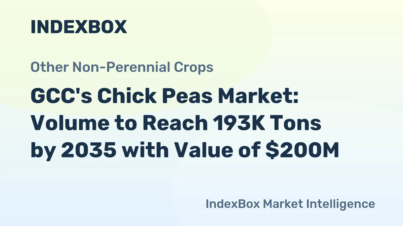 GCC's Chick Peas Market: Volume to Reach 193K Tons by 2035 with Value of $200M