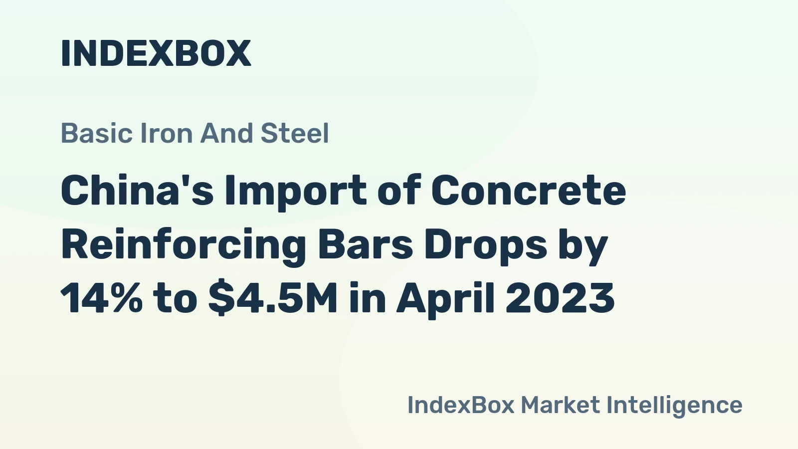 China's Import of Concrete Reinforcing Bars Drops by 14% to $4.5M in April 2023