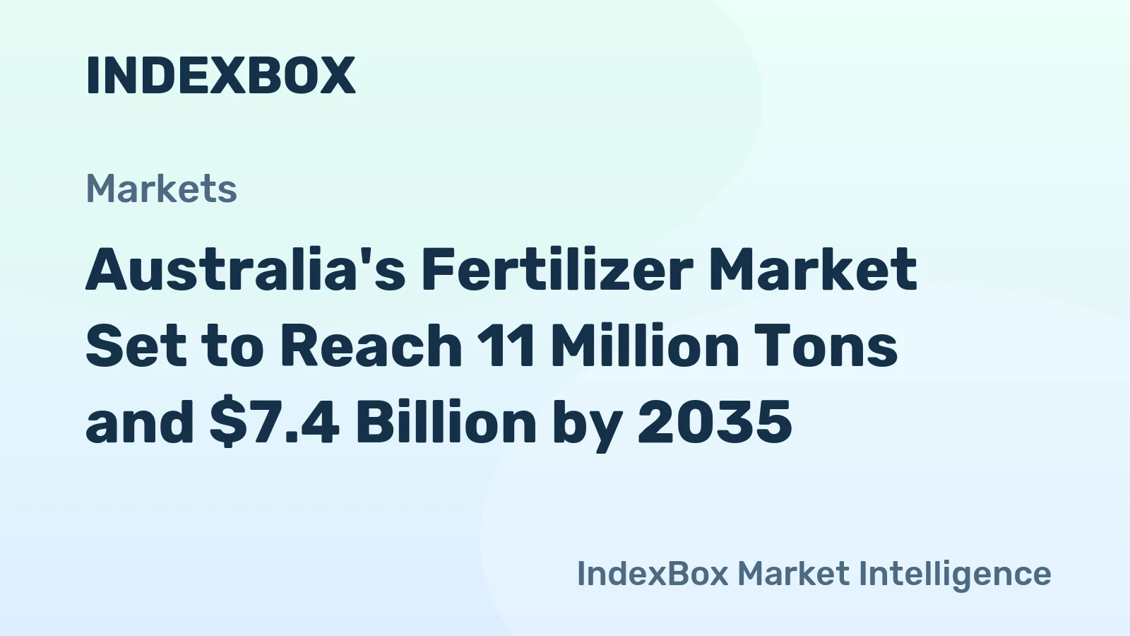 Australia's Fertilizer Market Set to Reach 11 Million Tons and $7.4 Billion by 2035