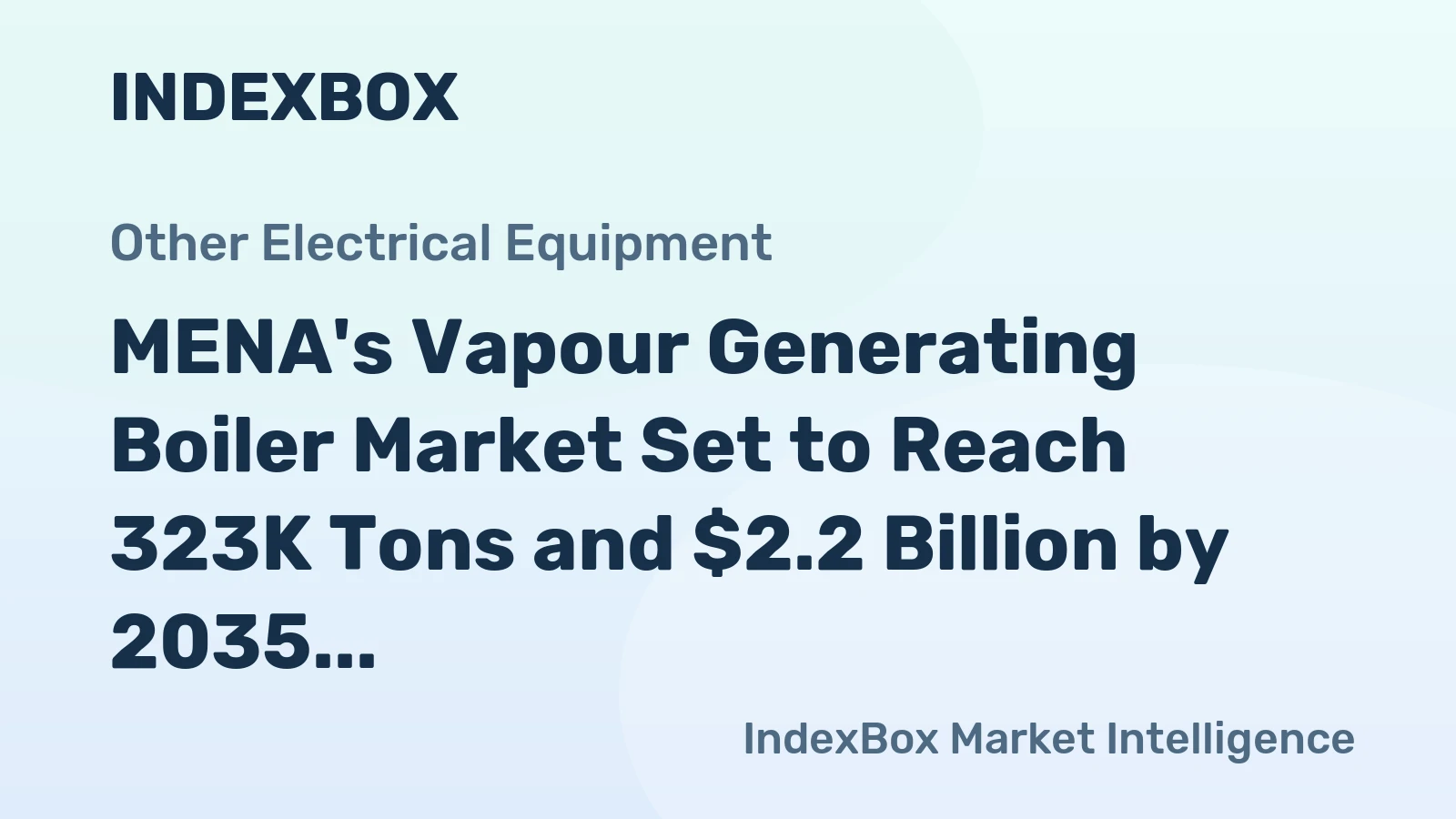 MENA's Vapour Generating Boiler Market Set to Reach 323K Tons and $2.2 Billion by 2035