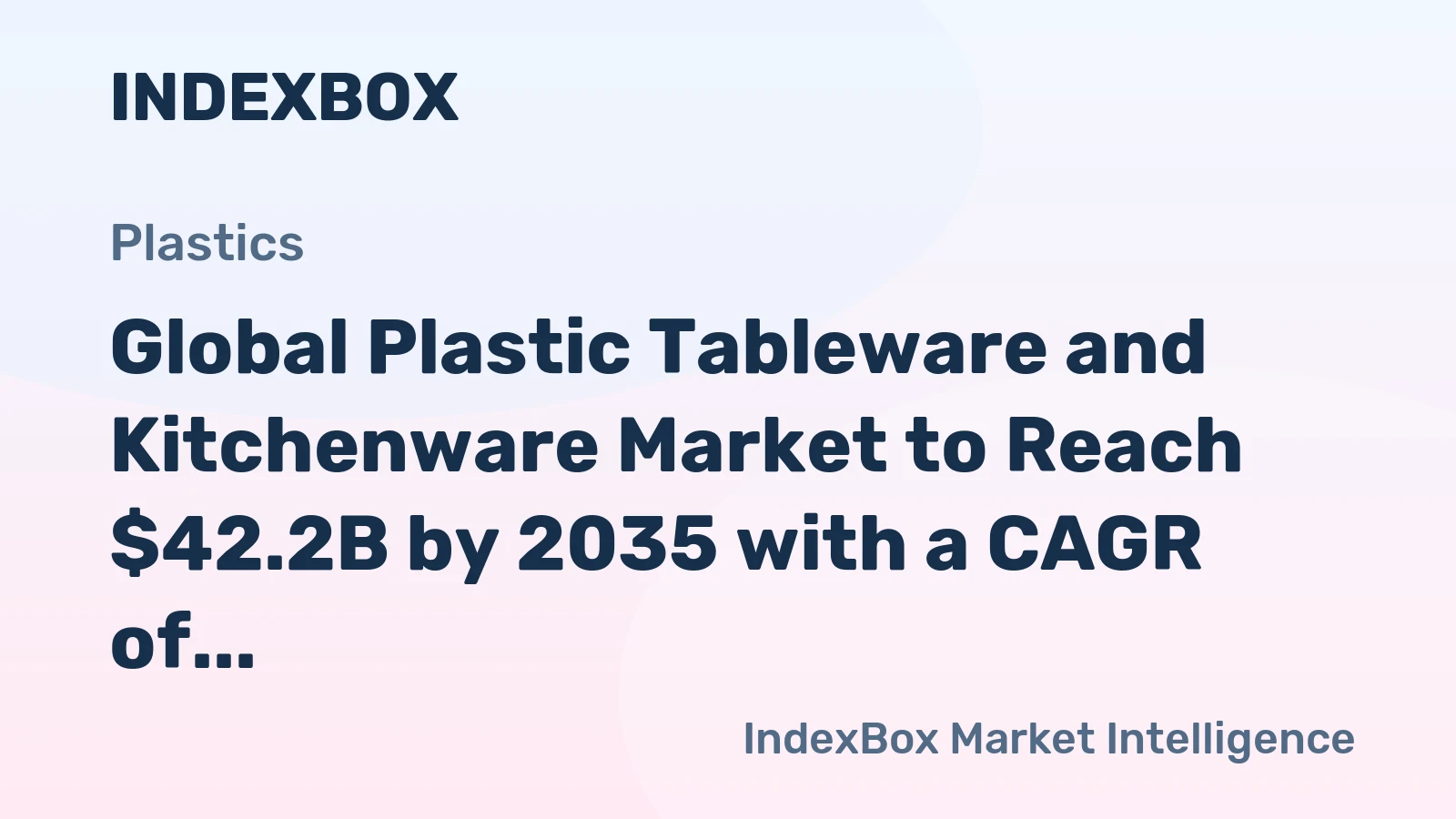 Global Plastic Tableware and Kitchenware Market to Reach $42.2B by 2035 with a CAGR of +2.1%
