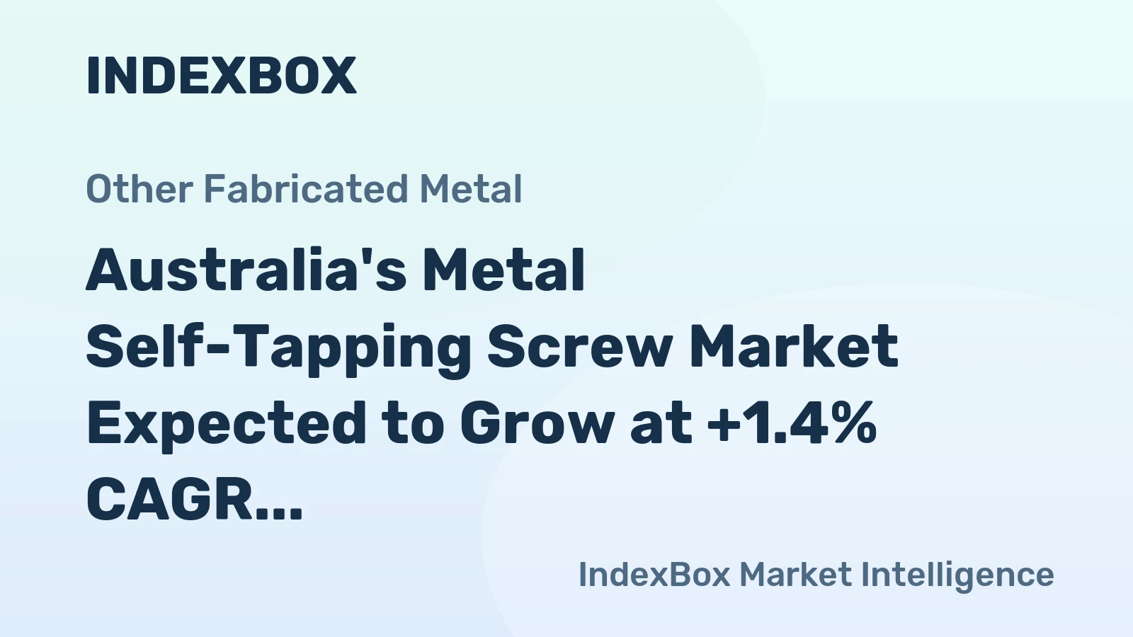 Australia's Metal Self-Tapping Screw Market Expected to Grow at +1.4% CAGR Over Next Decade