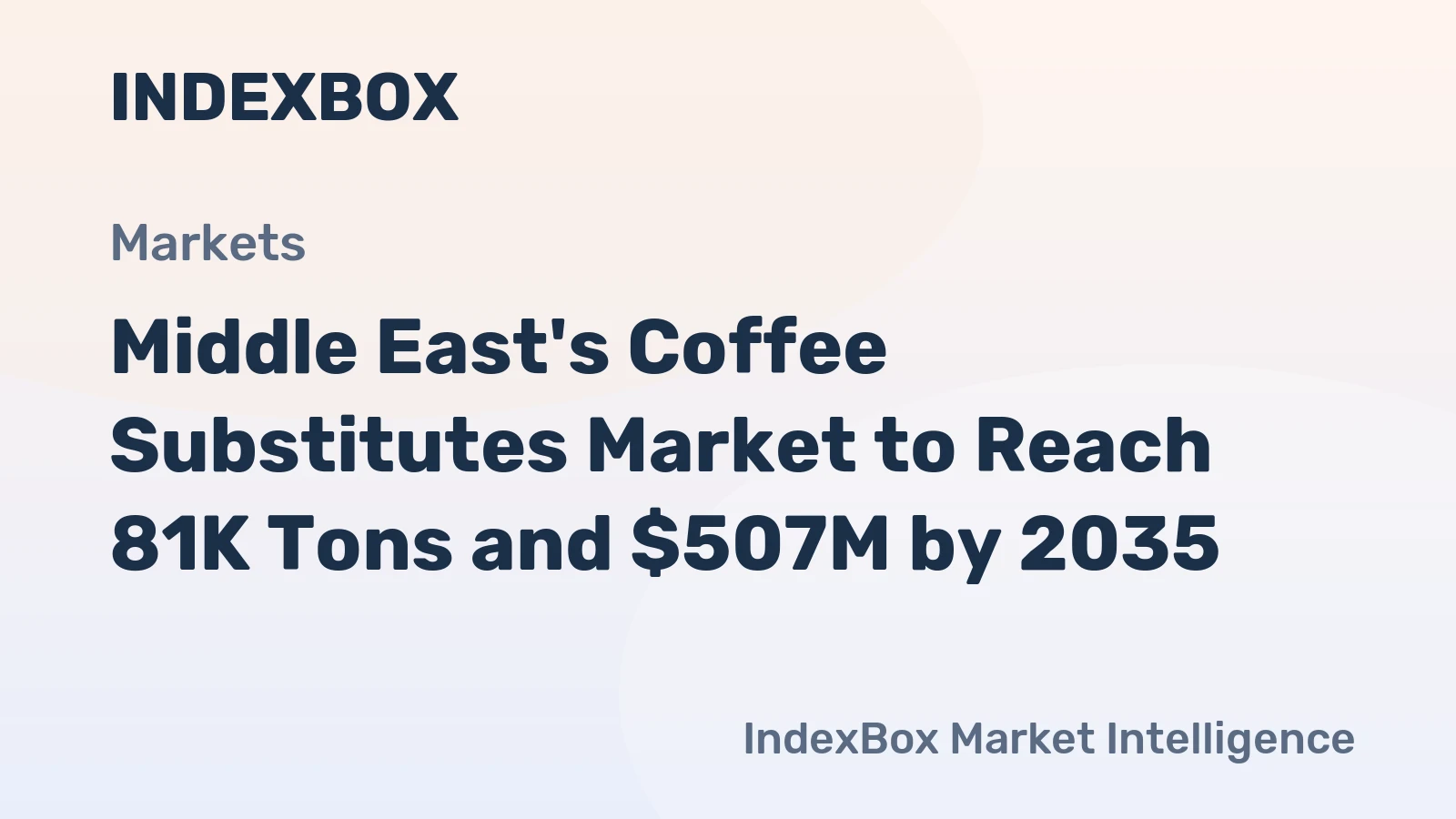 Middle East's Coffee Substitutes Market to Reach 81K Tons and $507M by 2035