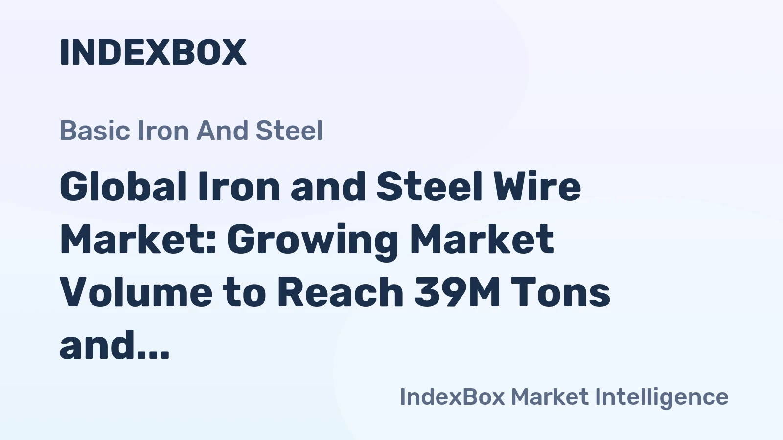 Global Iron and Steel Wire Market: Growing Market Volume to Reach 39M Tons and Market Value to Reach $70.9B by 2035