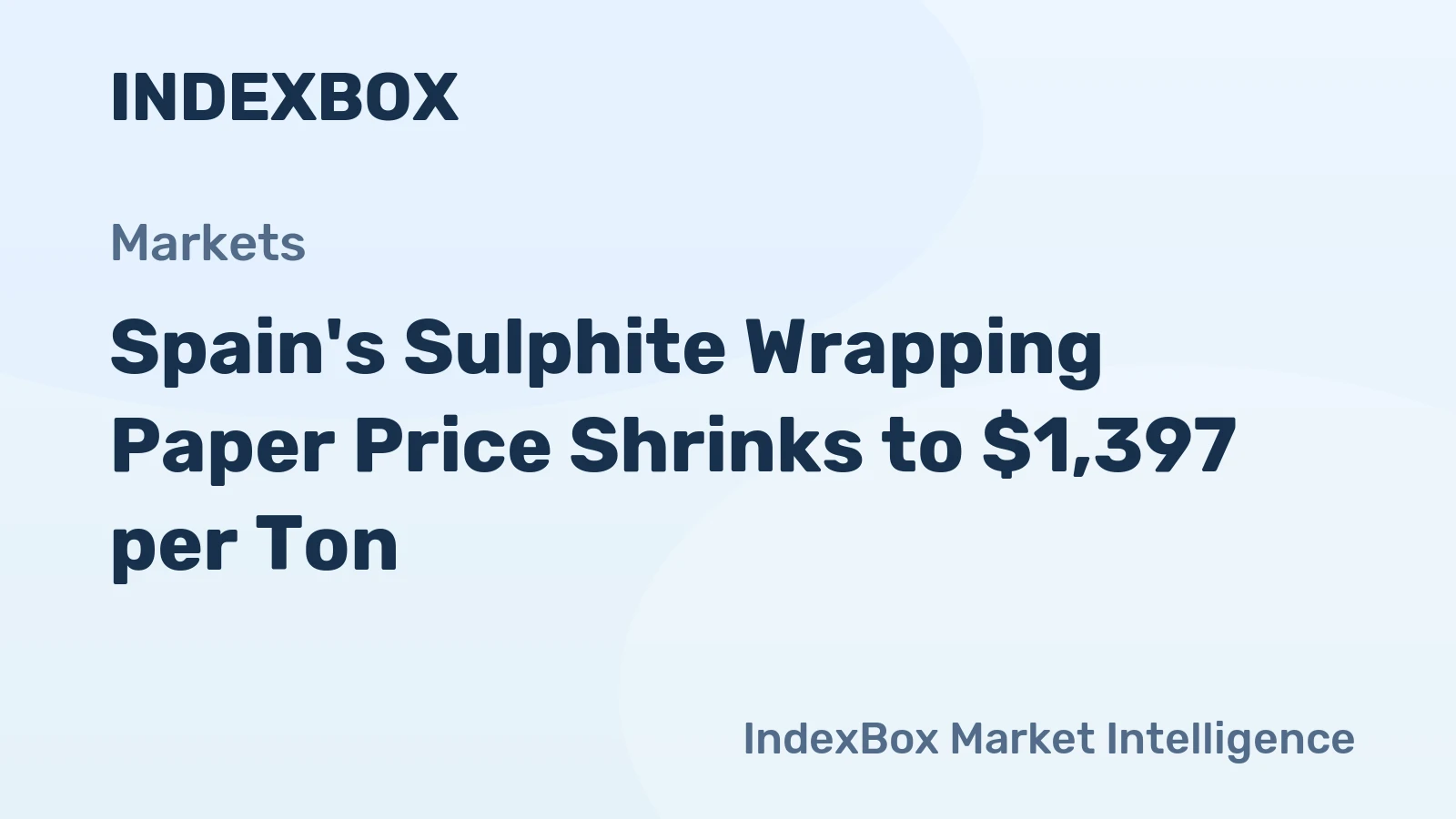 Spain's Sulphite Wrapping Paper Price Shrinks to $1,397 per Ton