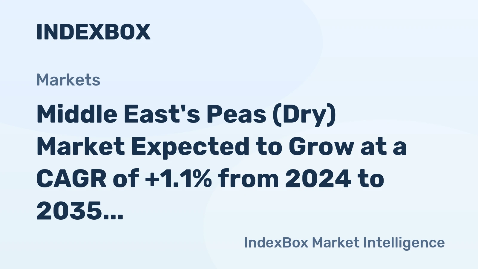 Middle East's Peas (Dry) Market Expected to Grow at a CAGR of +1.1% from 2024 to 2035